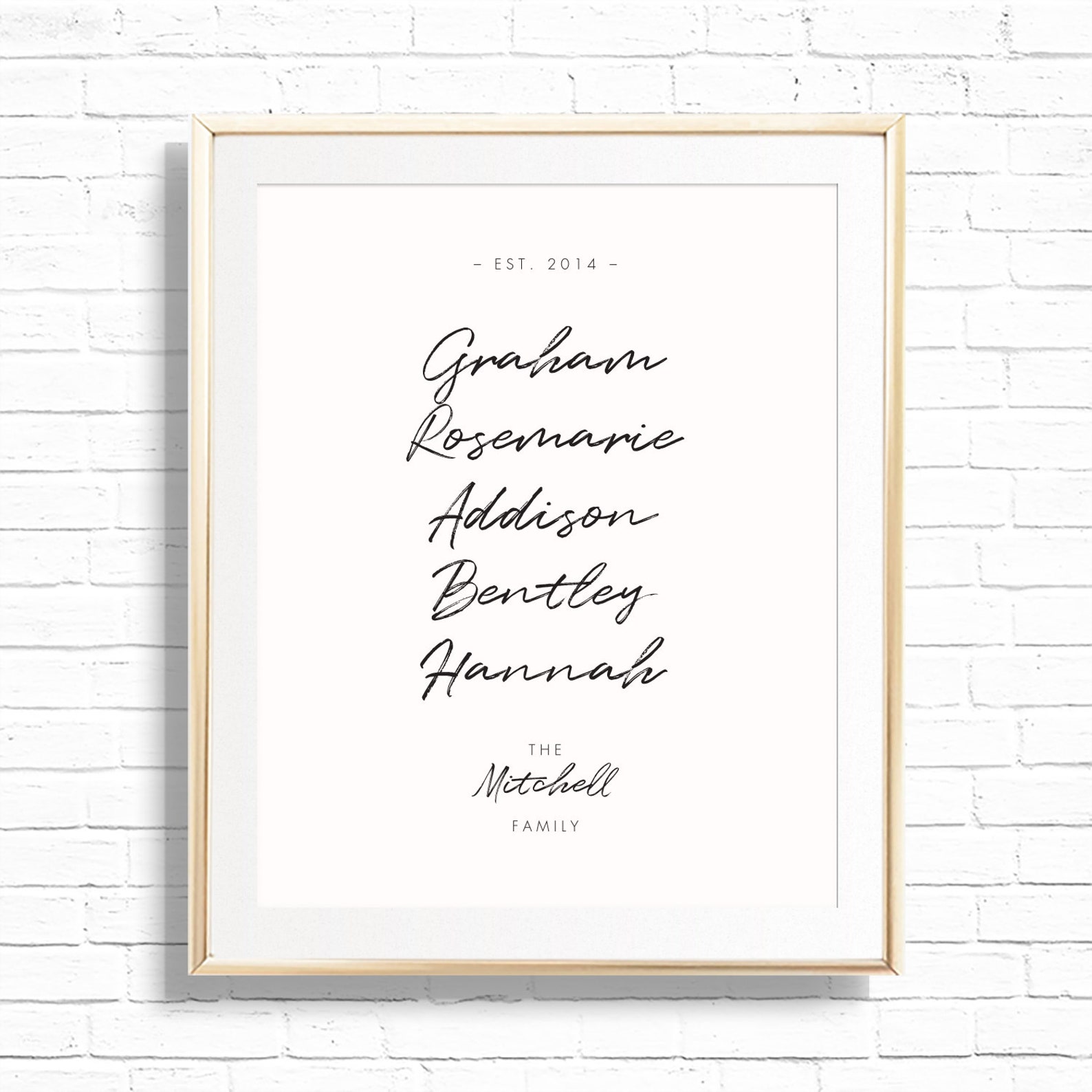 Custom Family Last Name Script Style Home Decor Art Print | Etsy
