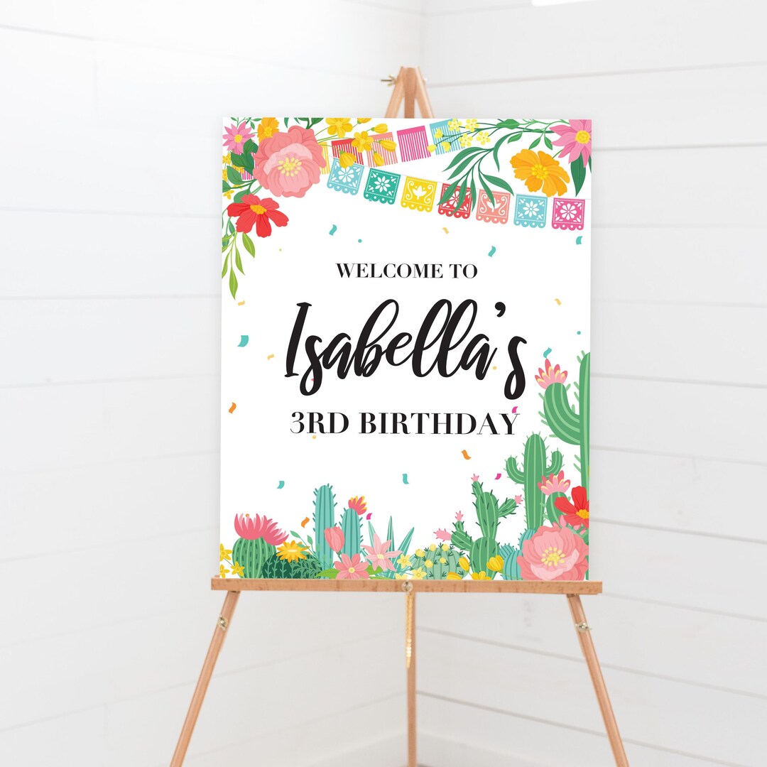 Fiesta Welcome Sign Printable First Fiesta 1st Birthday Party Decor ...