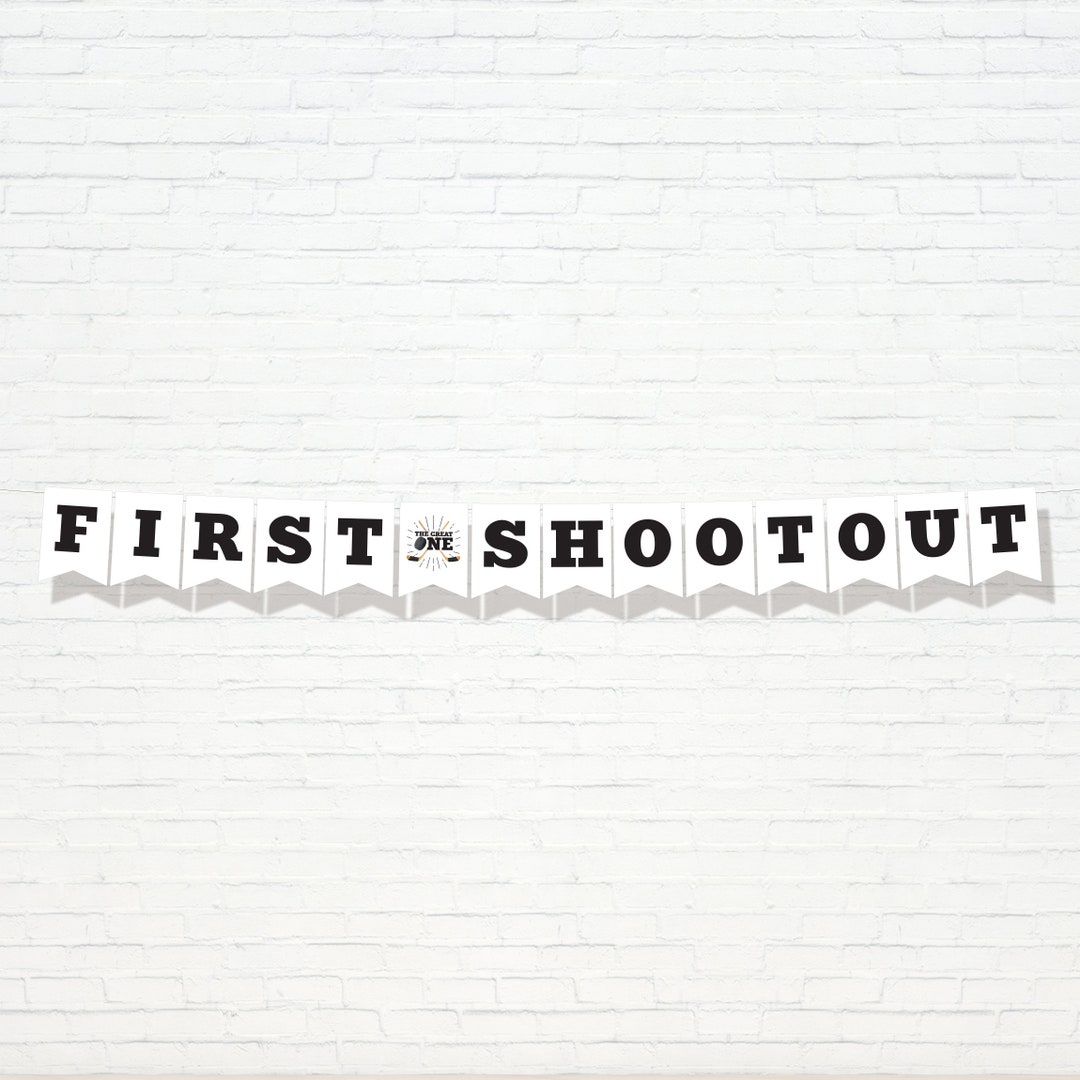 First Shootout Banner - Printable Ice Hockeythe Great One 1st Birthday ...