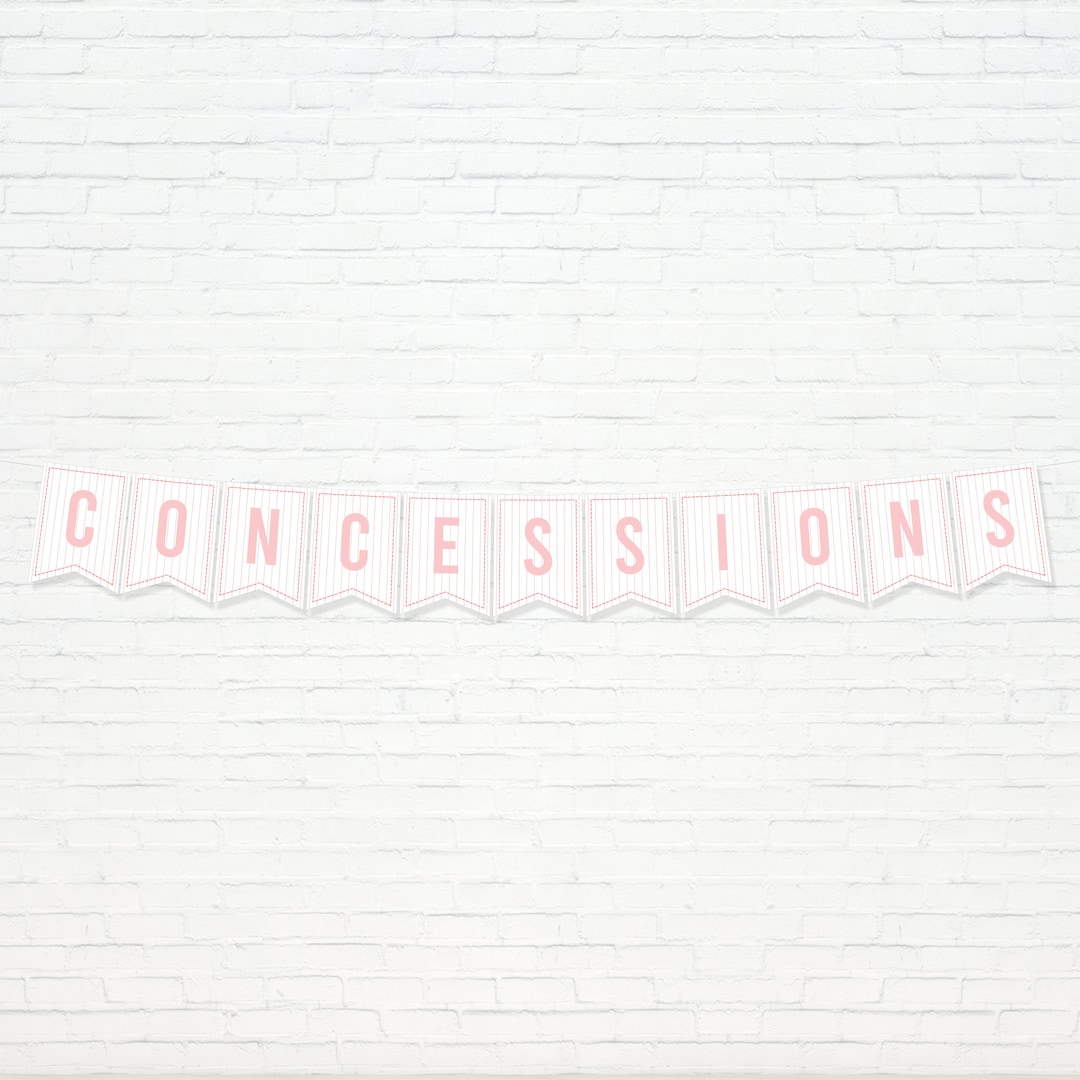 Concessions Stand Banner - Printable Pink Baseball Concessions Banner ...