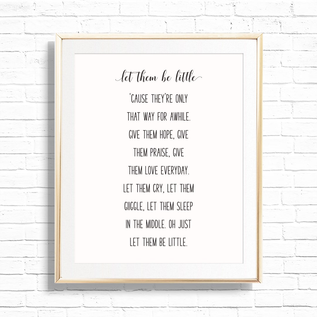 Let Them Be Little Nursery Art Print - Printable 8x10 Playroom Poem ...