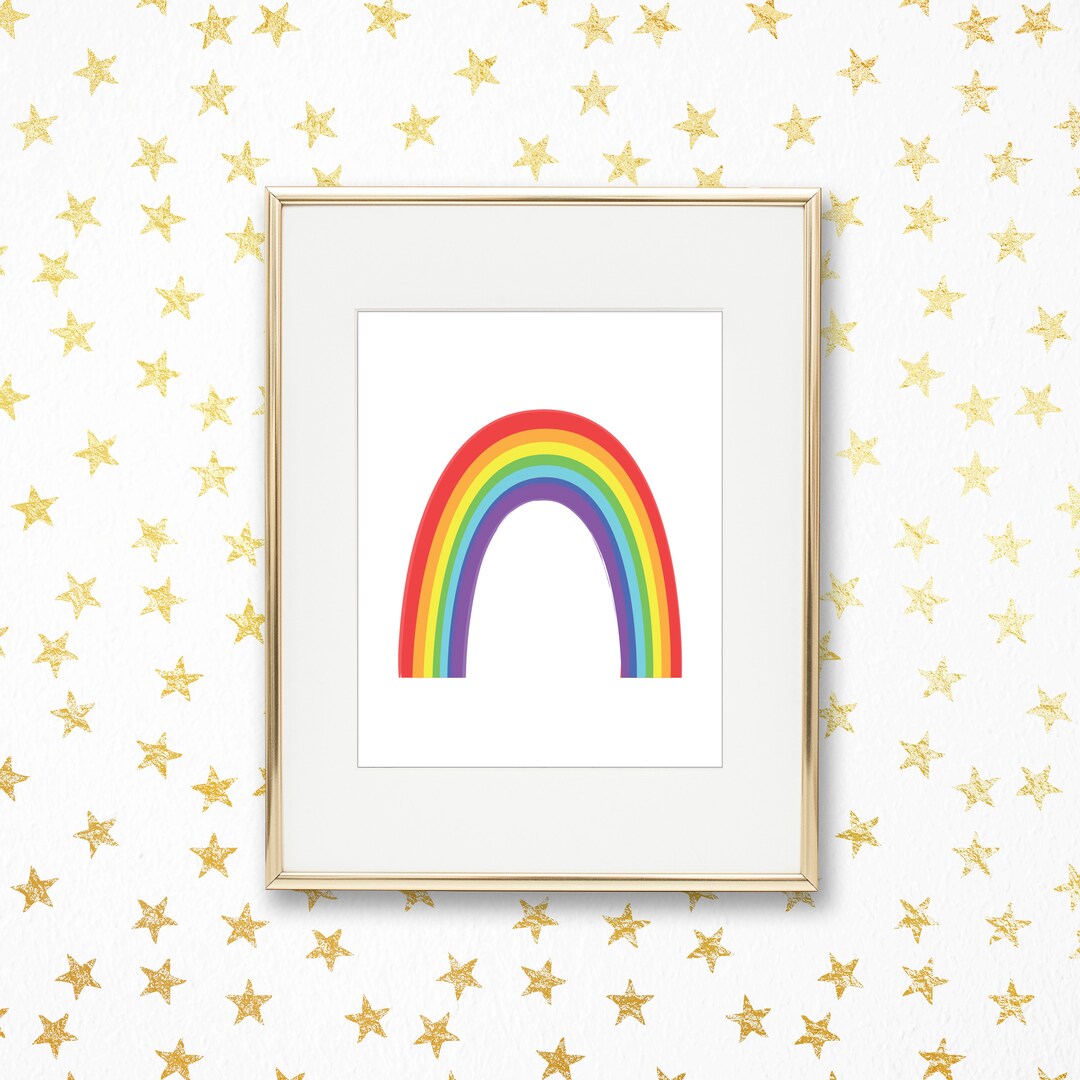 Bright Rainbow Playroom Art Print - Printable Rainbow Montessori ...