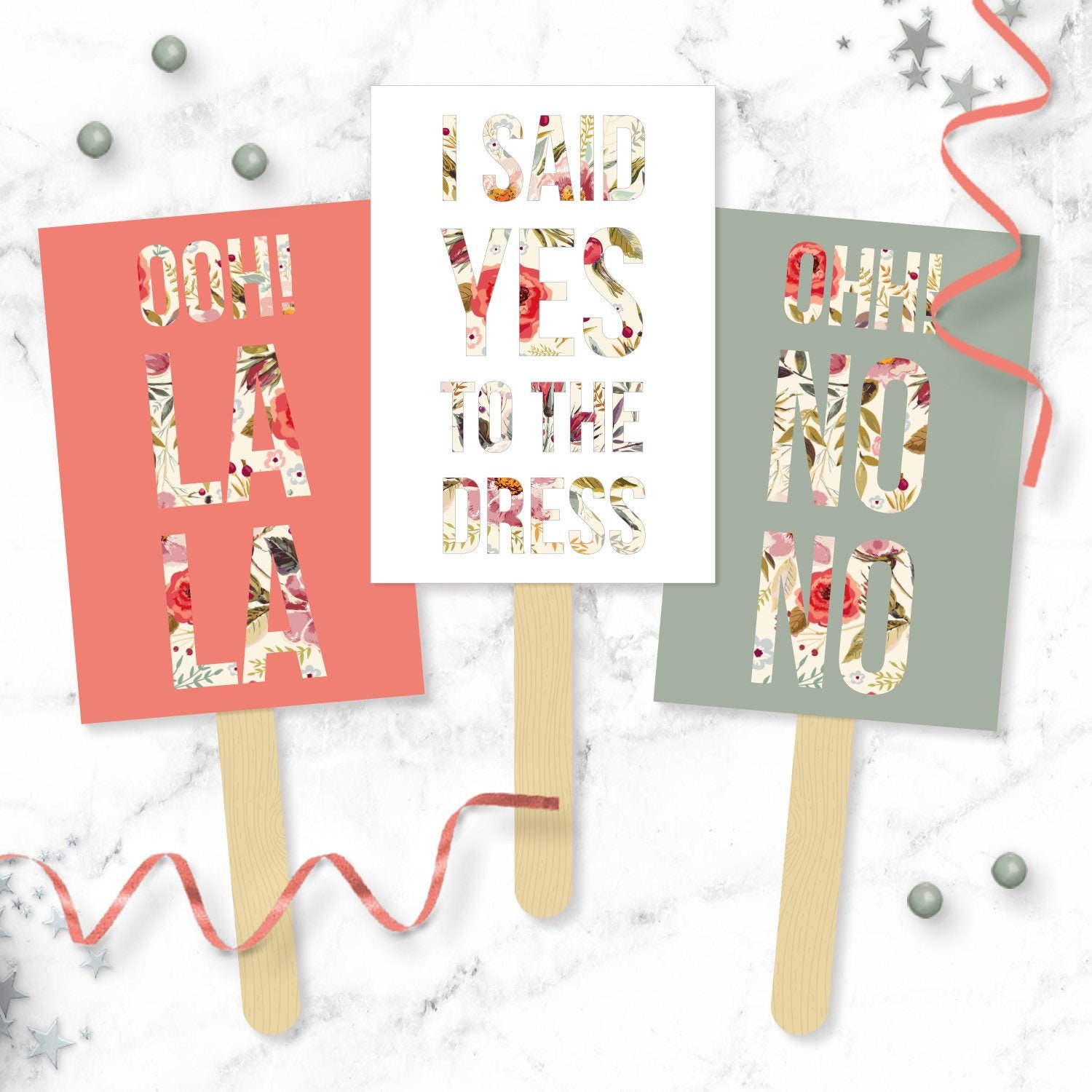 Say YES To The Dress Signs Floral Spring Font Printable I | Etsy