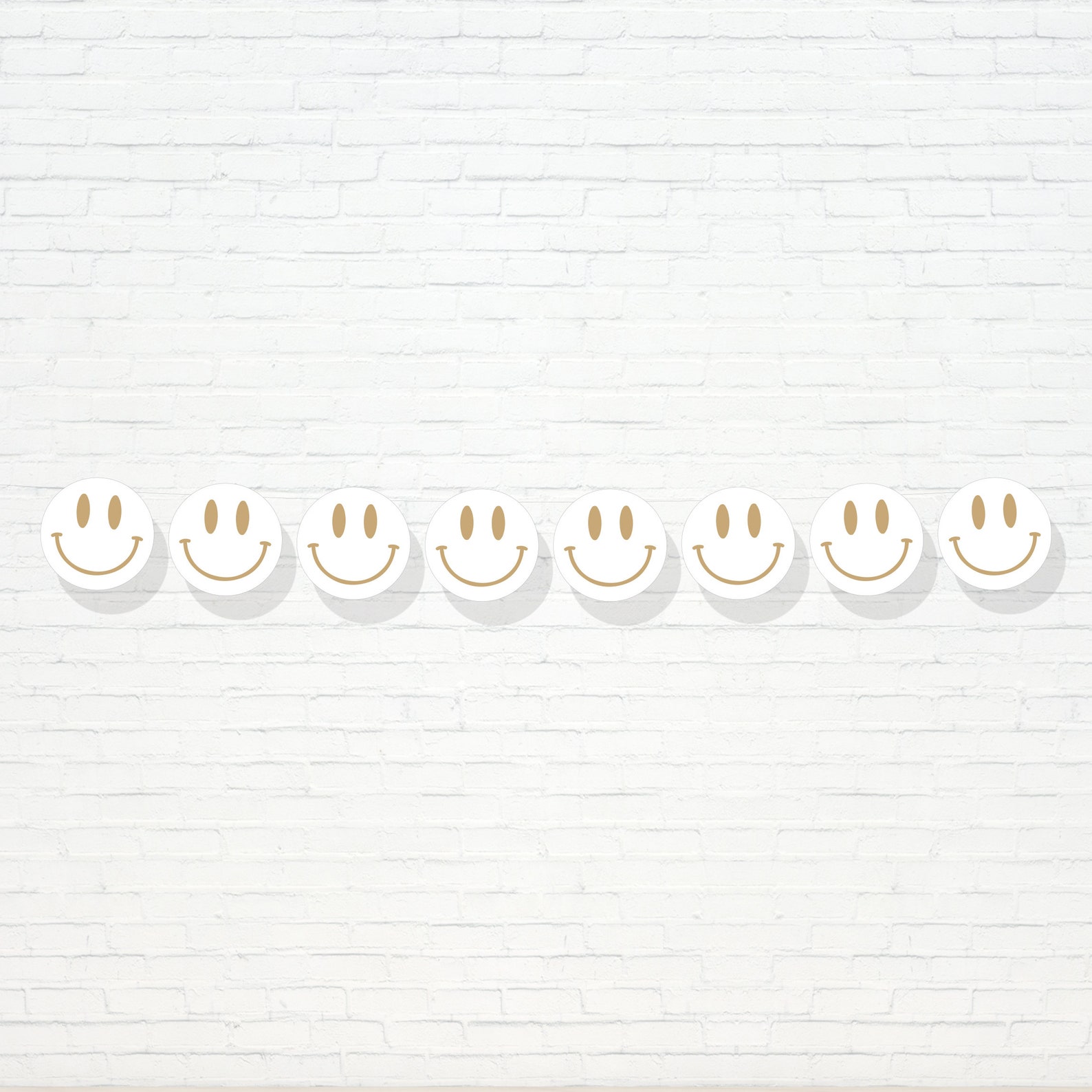 Happy Face Banner - Printable Boho Smile Face Garland - Groovy Hippie ...