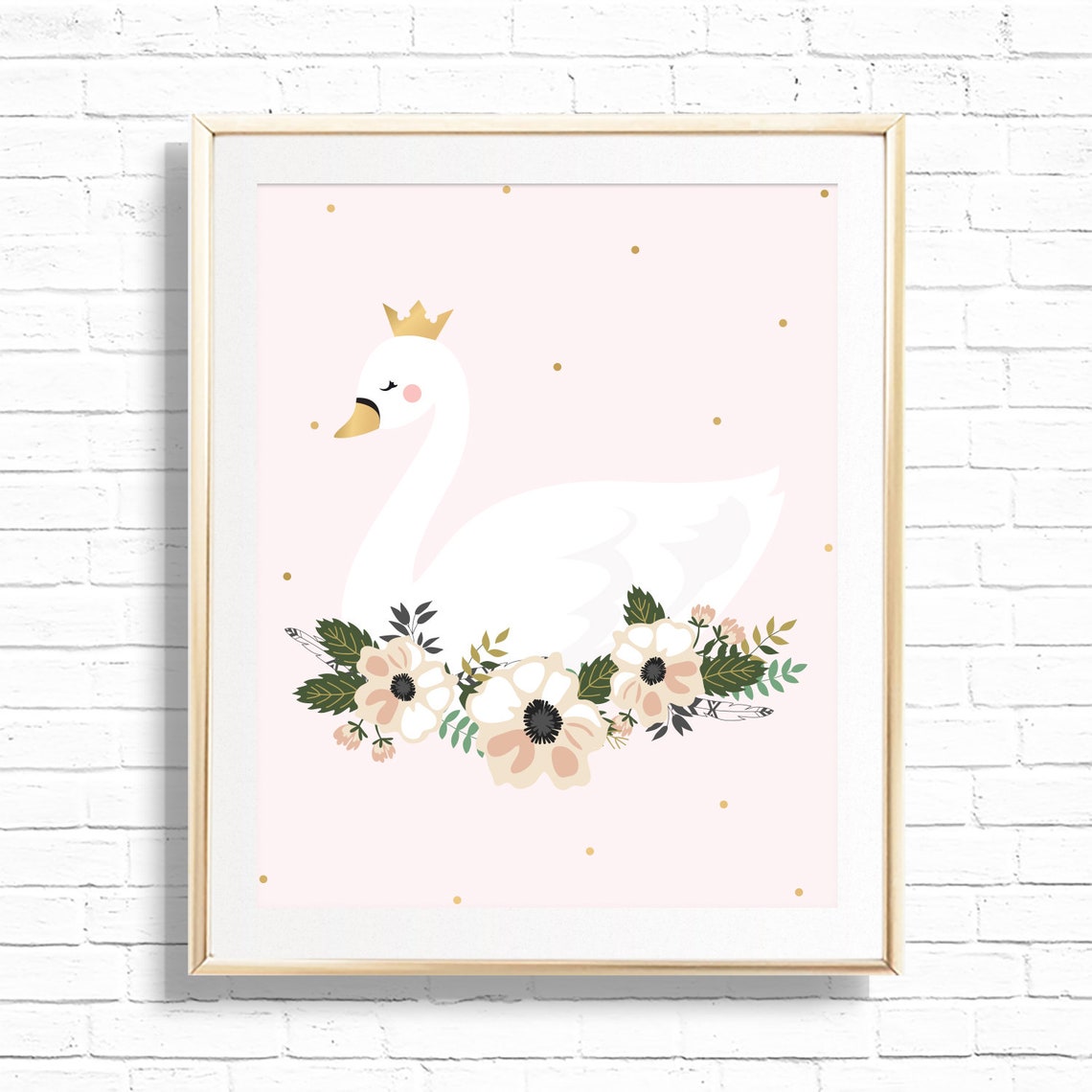 Swan Princess Baby Nursery Art Print Set Printable | Etsy