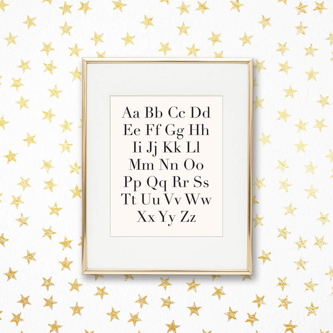 Abc's Alphabet Classic Black & White Playroom Art Print - Printable ...
