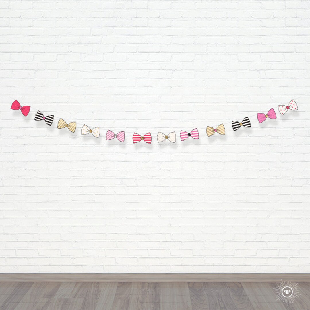 Bow Banner Garland - Party Garland - Pretty Bows Party Decor ...