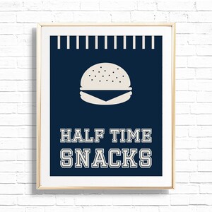 Football Food Sign - Printable Half Time Snacks First Birthday Party ...