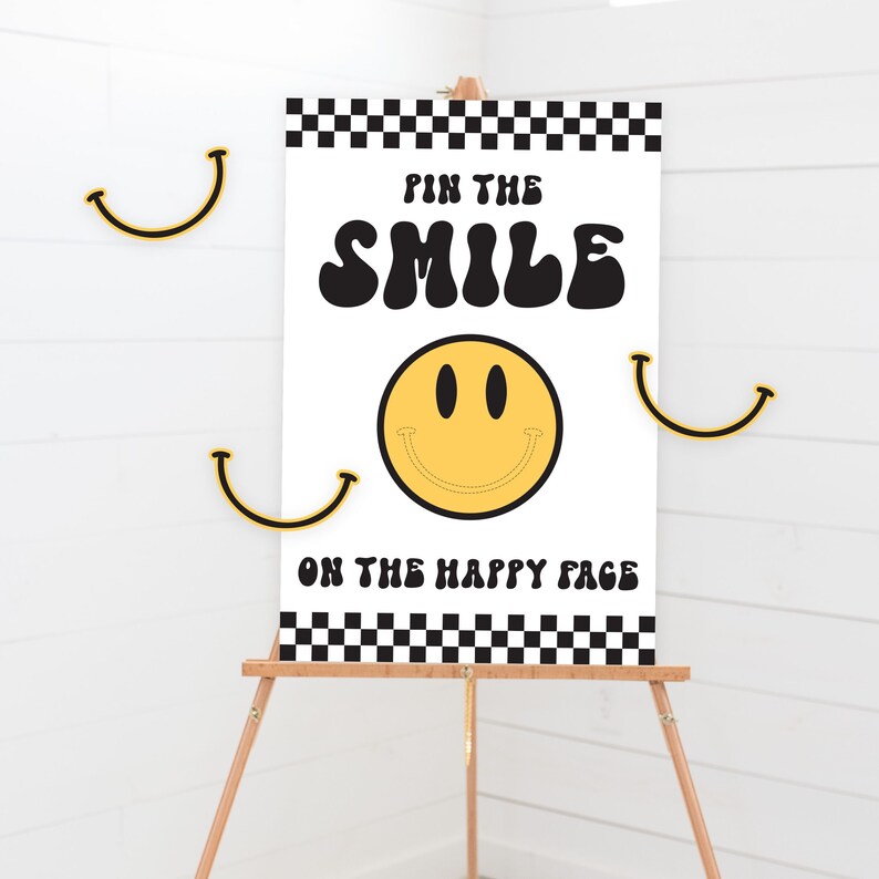 Pin the Tail Game Printable Smile on the Happy Face First - Etsy Canada