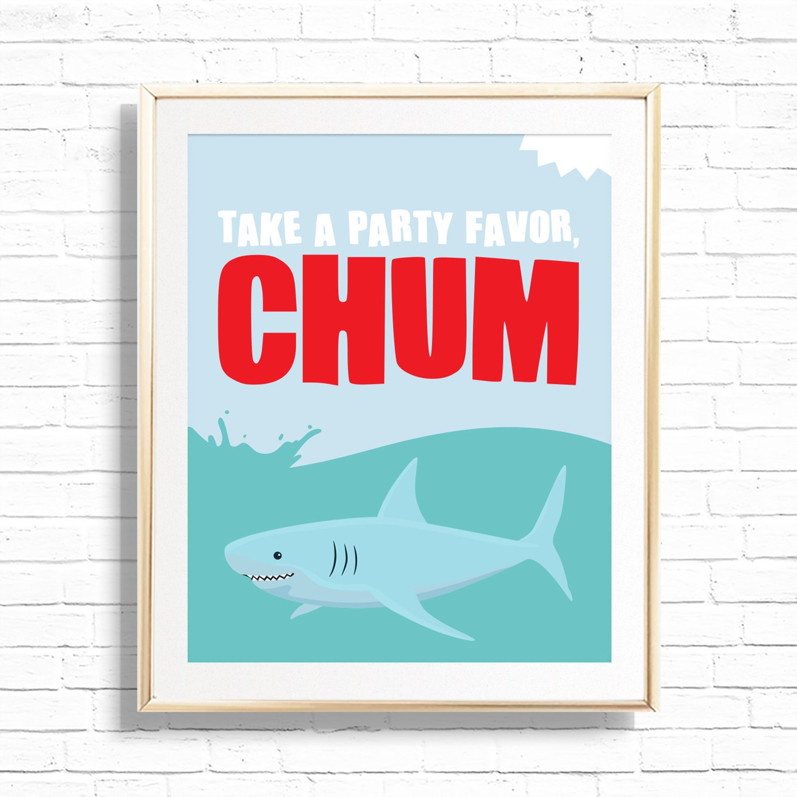 Shark Favor Sign - Printable Shark Week Party Favour 1st Birthday Party ...