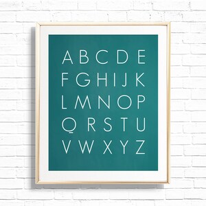 Chalkboard Alphabet Print - Printable Back to School Green Chalkboard ...