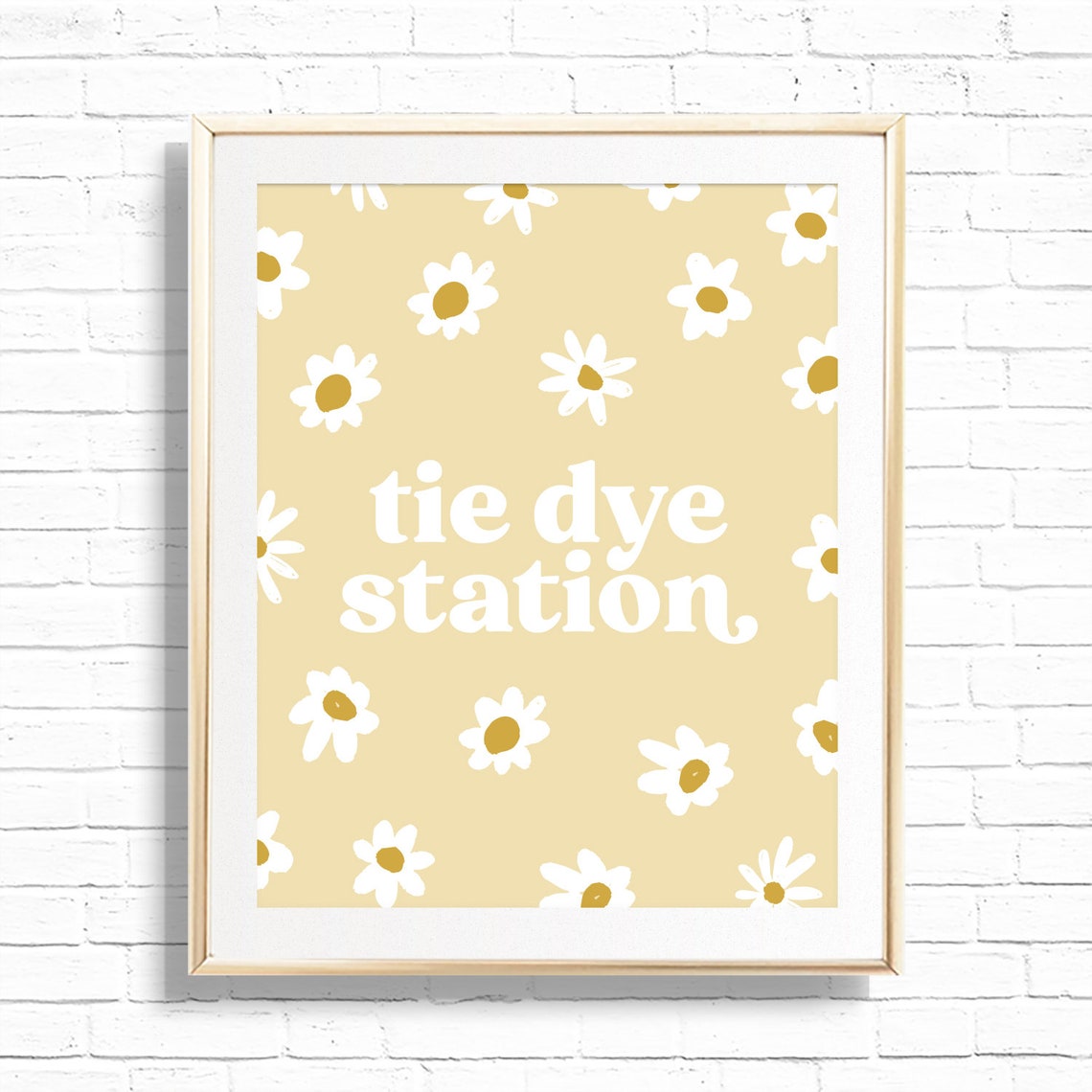 Tie Dye Station Sign Printable Boho Yellow Daisy Kids Craft | Etsy