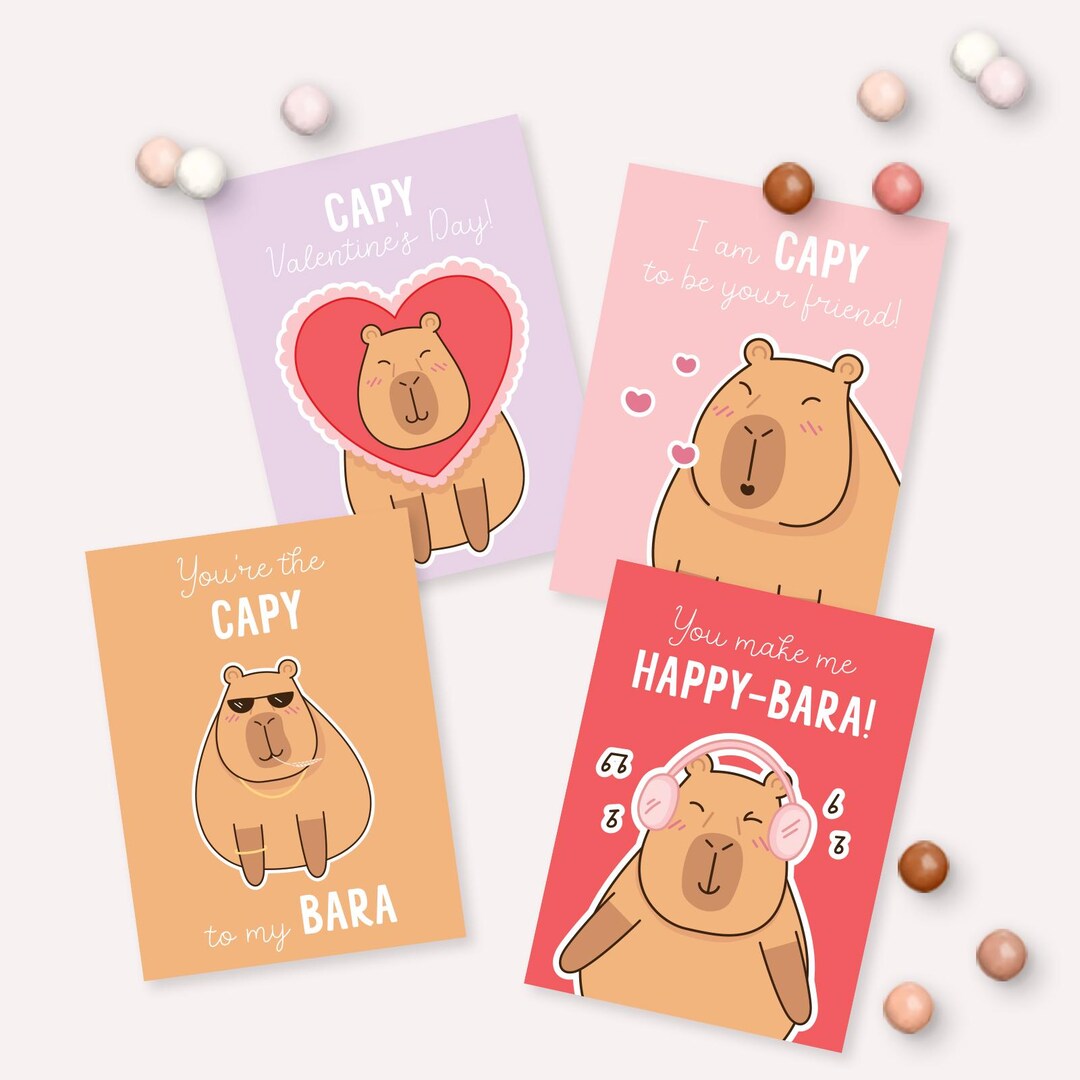 Capybara Classmate Valentines - Valentine Exchange Valentines ...