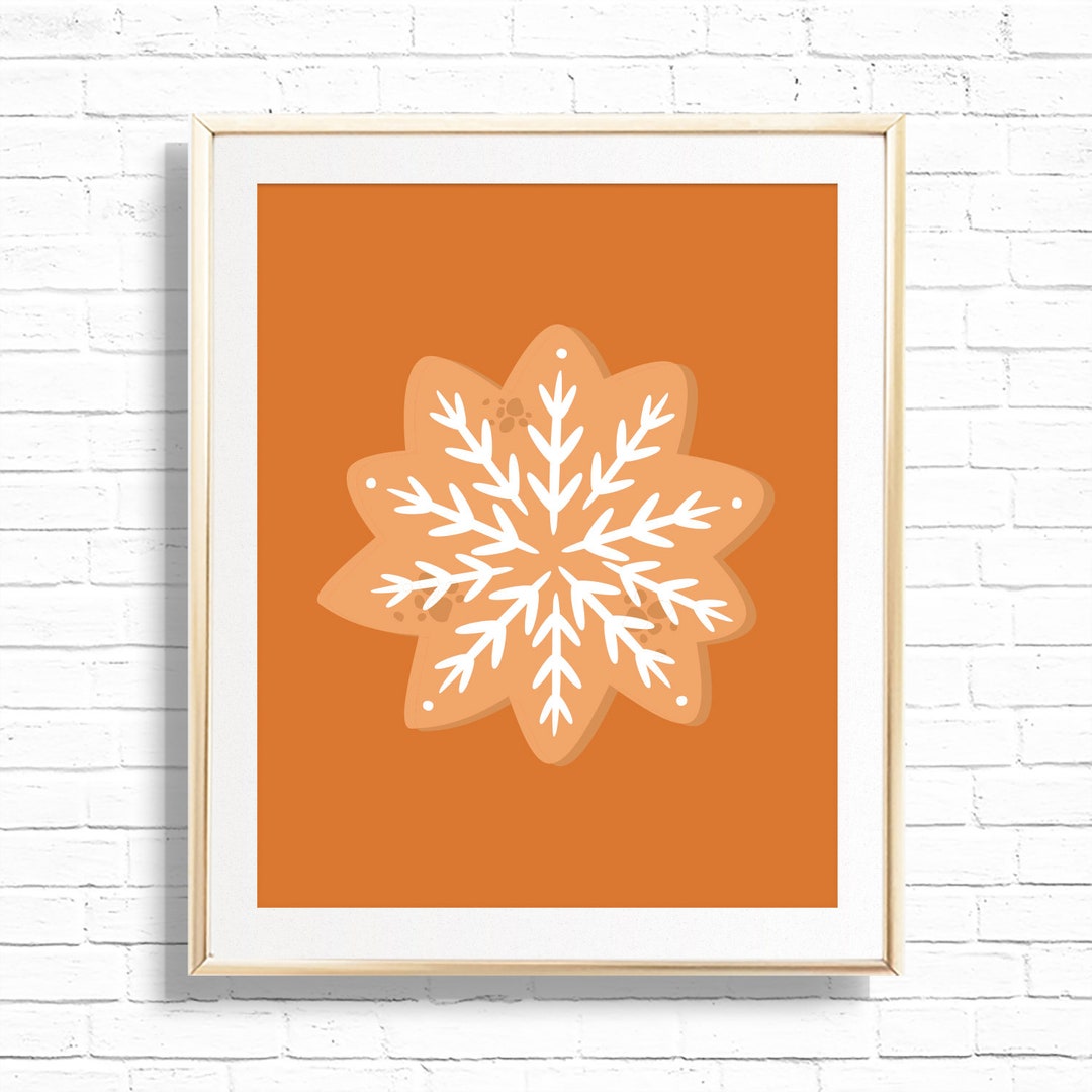 Boho Snowflake Gingerbread Cookie Home Decor Art Print - Printable 8x10 ...