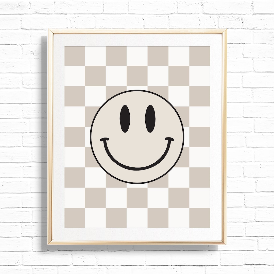 Happy Face Checkered Sign - Printable One Happy Dude Birthday Party ...