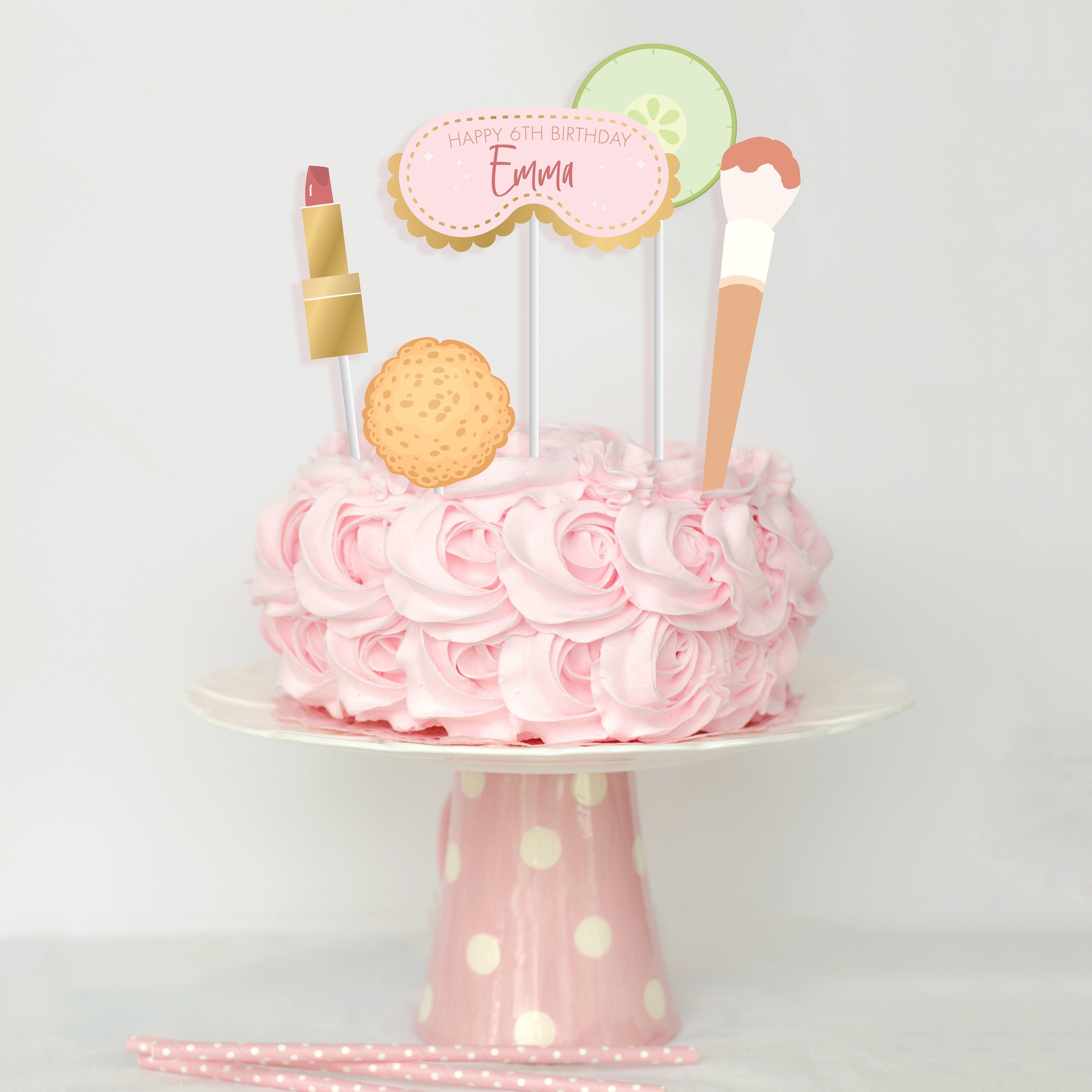 Spa Cake Topper Printable Personalized Spa & Makeup Cake - Etsy