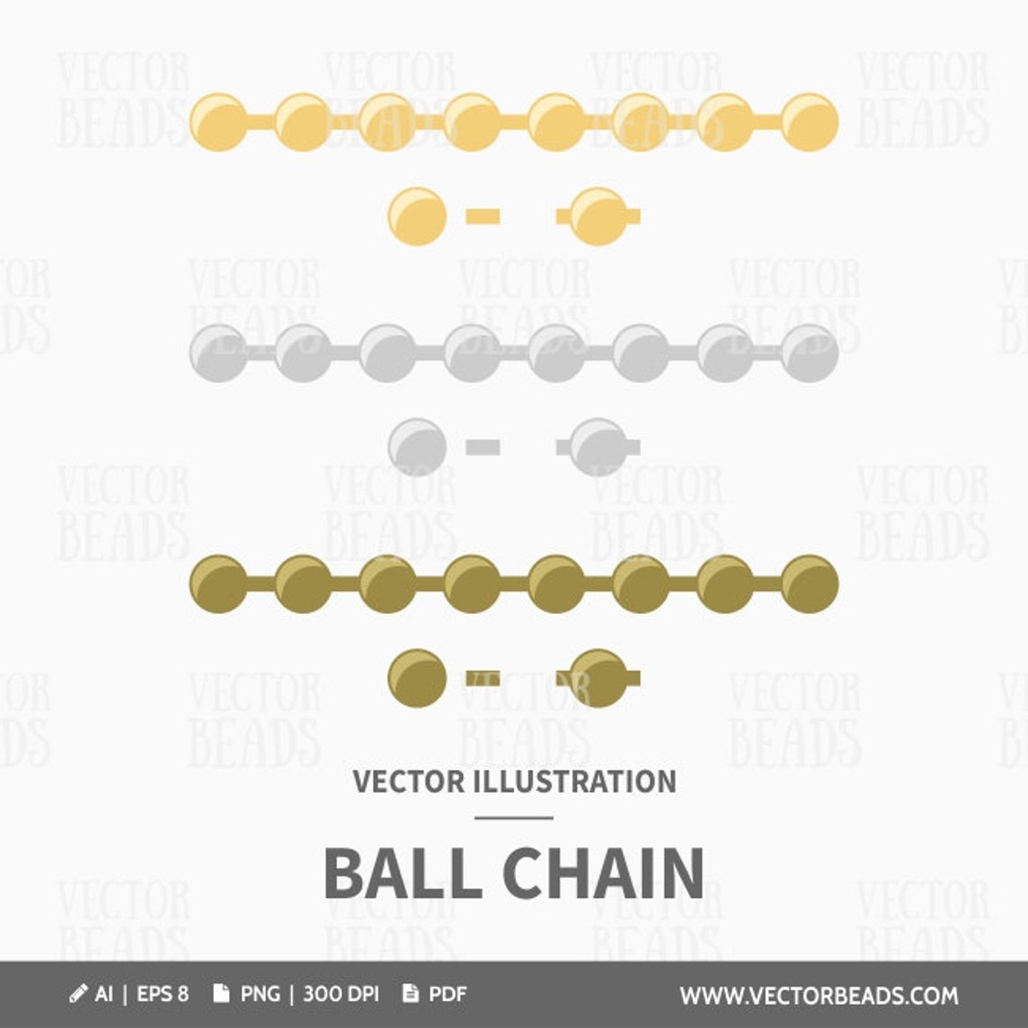 Vector Clipart Set of Ball Chains - Instant Download - Etsy