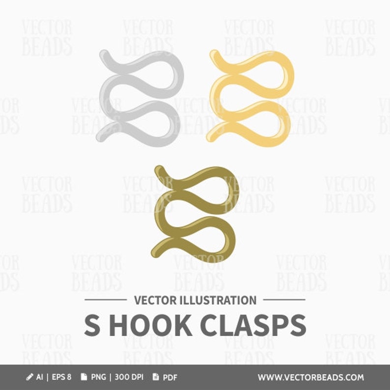 Vector Clipart Pack of S Shaped Clasp - Instant Download - Etsy
