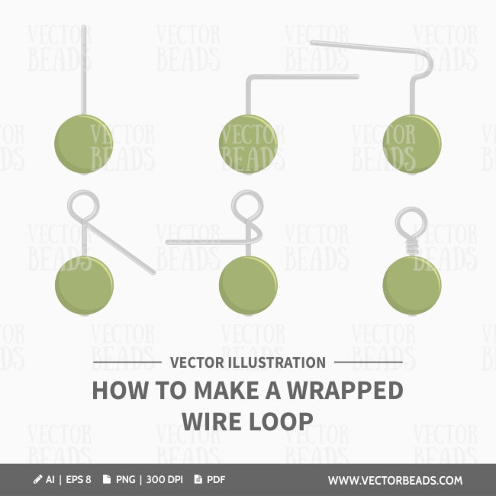How to Make a Wrapped Wire Loop Vector Illustration - Instant Download ...