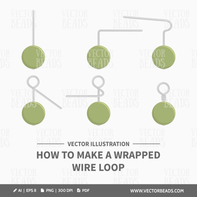 How to Make a Wrapped Wire Loop Vector Illustration - Instant Download ...