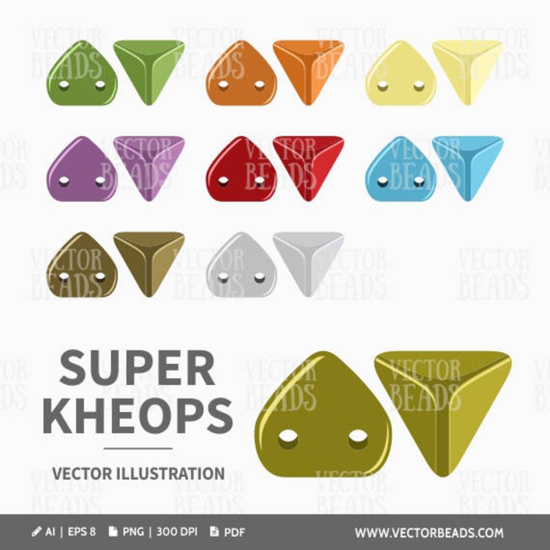 Vector Clipart Set of Two-hole Super Kheops Beads Instant Download - Etsy