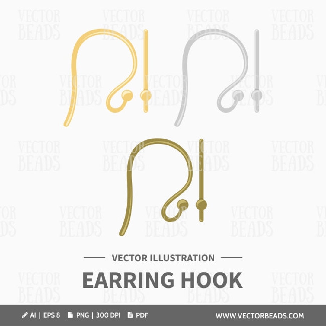 Clip Art Set of Earring Hook - Instant Download - Etsy