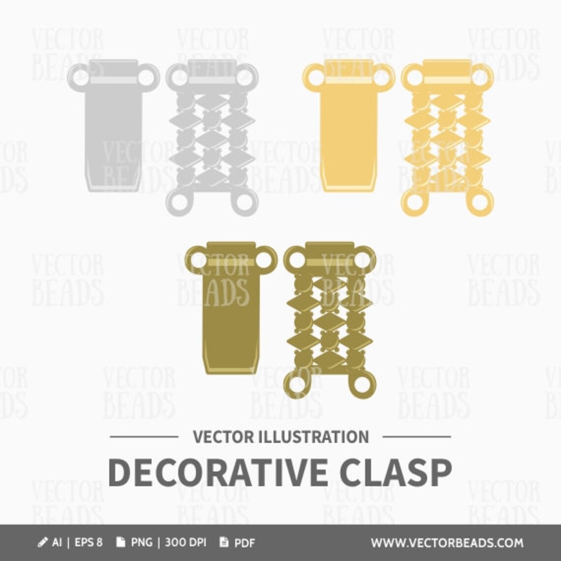 Vector Illustration of Decorative Clasp for Jewelry Making - Instant ...