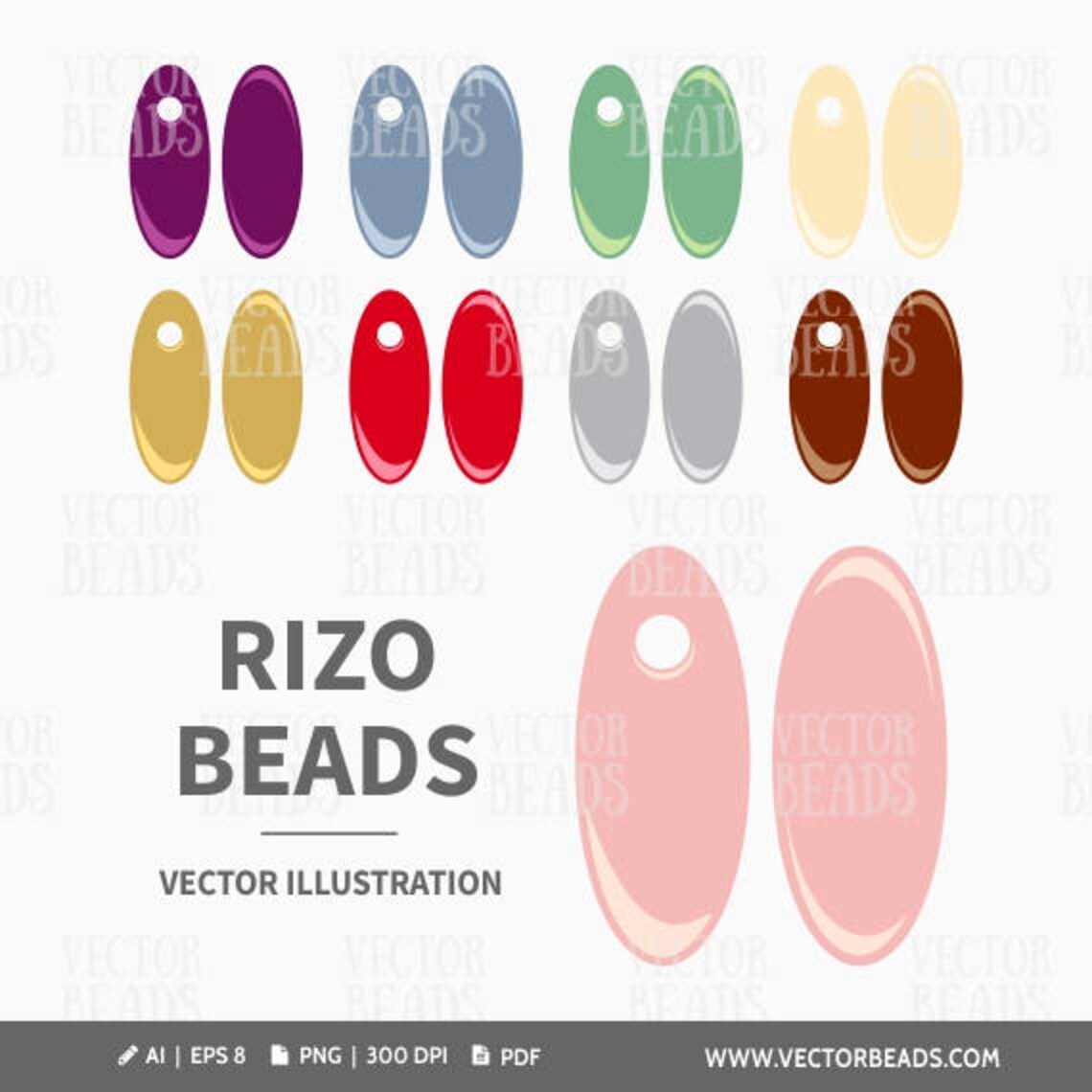 Clip Art Set of Rizo Beads Instant Download - Etsy