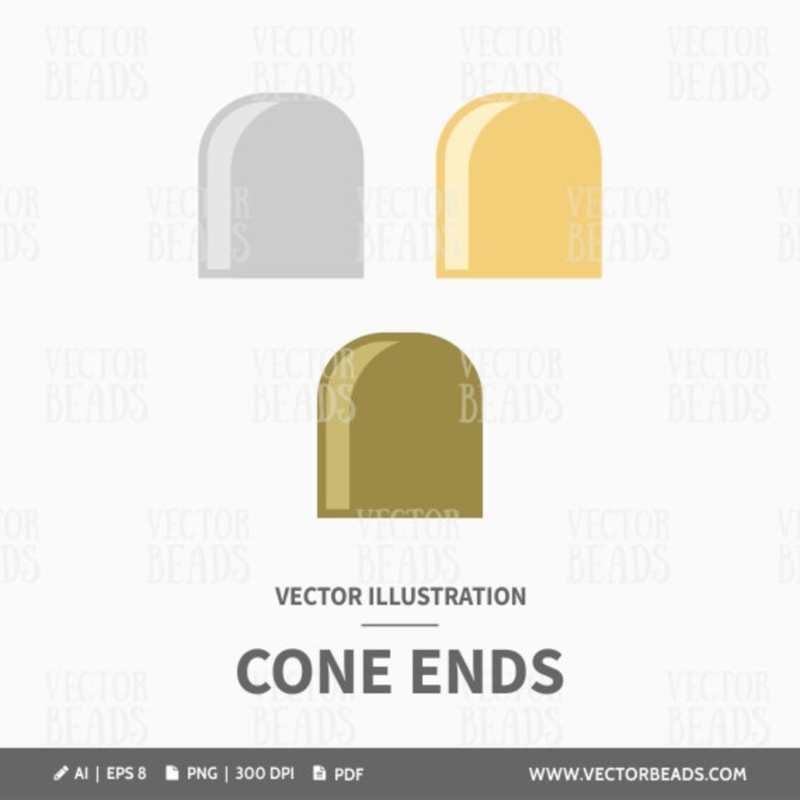 Vector Clipart Set of End Cones for Drawing Beading Patterns Instant ...