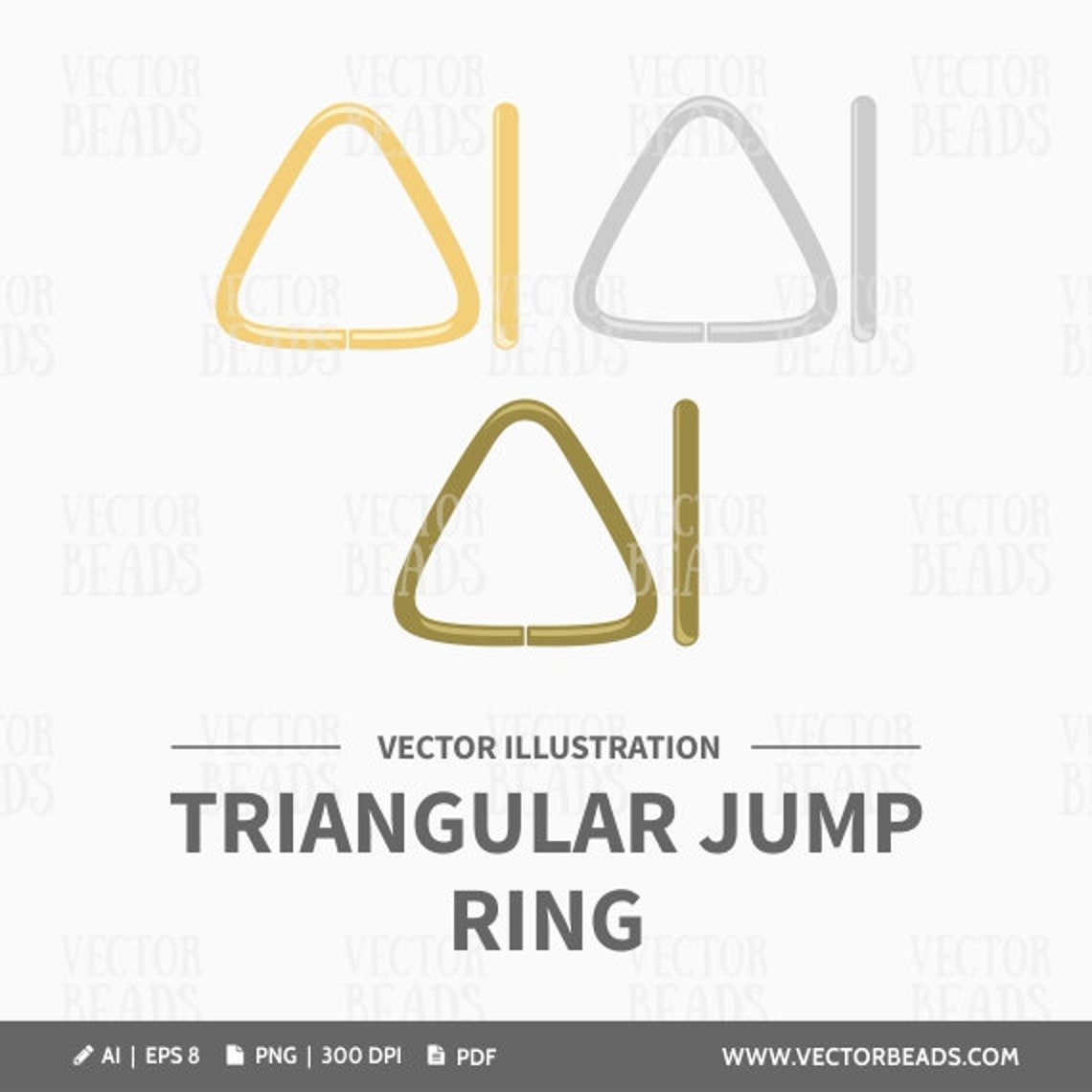 Vector Clip Art Pack of Triangular Jump Rings - Instant Download - Etsy