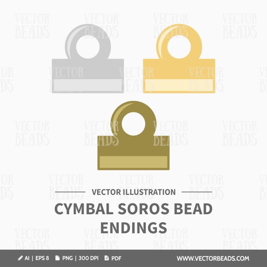 Vector Clip Art Pack of Cymbal Soros Bead Endings - Instant Download - Etsy