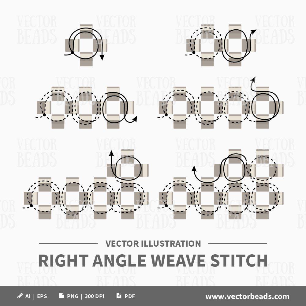 Vector Illustration of Right Angle Weave Stitch - Etsy