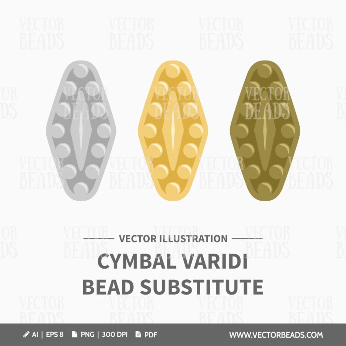 Vector Clipart Set of Cymbal Varidi Bead Substitute for Superduos ...