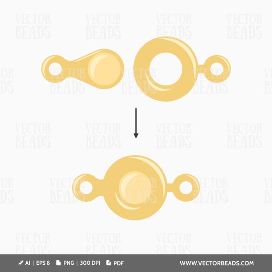 Vector Clipart Pack of Ball and Socket Clasp - Instant Download - Etsy