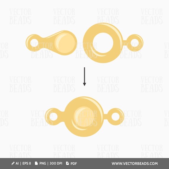 Vector Clipart Pack of Ball and Socket Clasp - Instant Download - Etsy