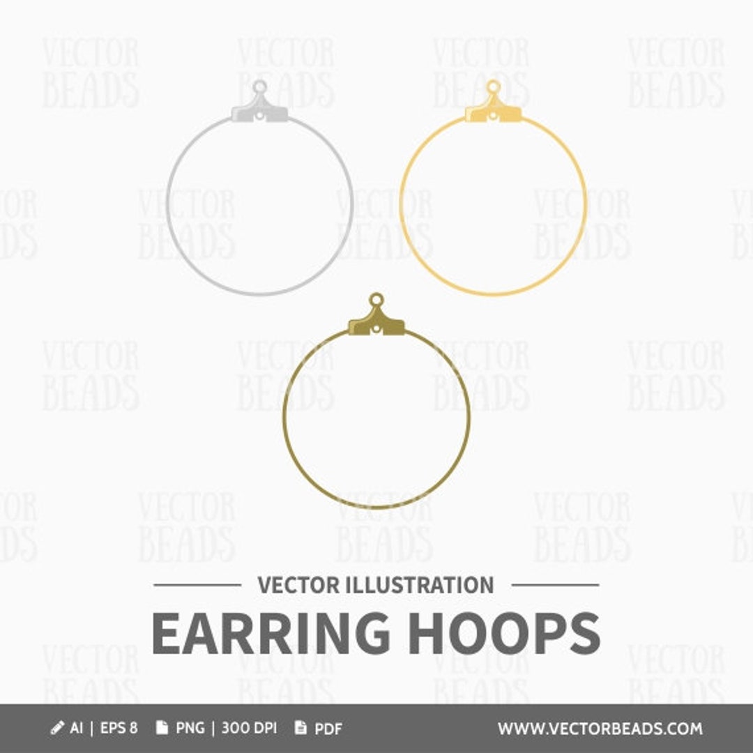 Vector Illustration of Jewelry Earring Hoops - Digital Clipart - Etsy