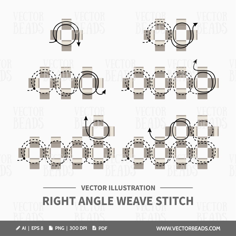 Vector Illustration of Right Angle Weave Stitch - Etsy