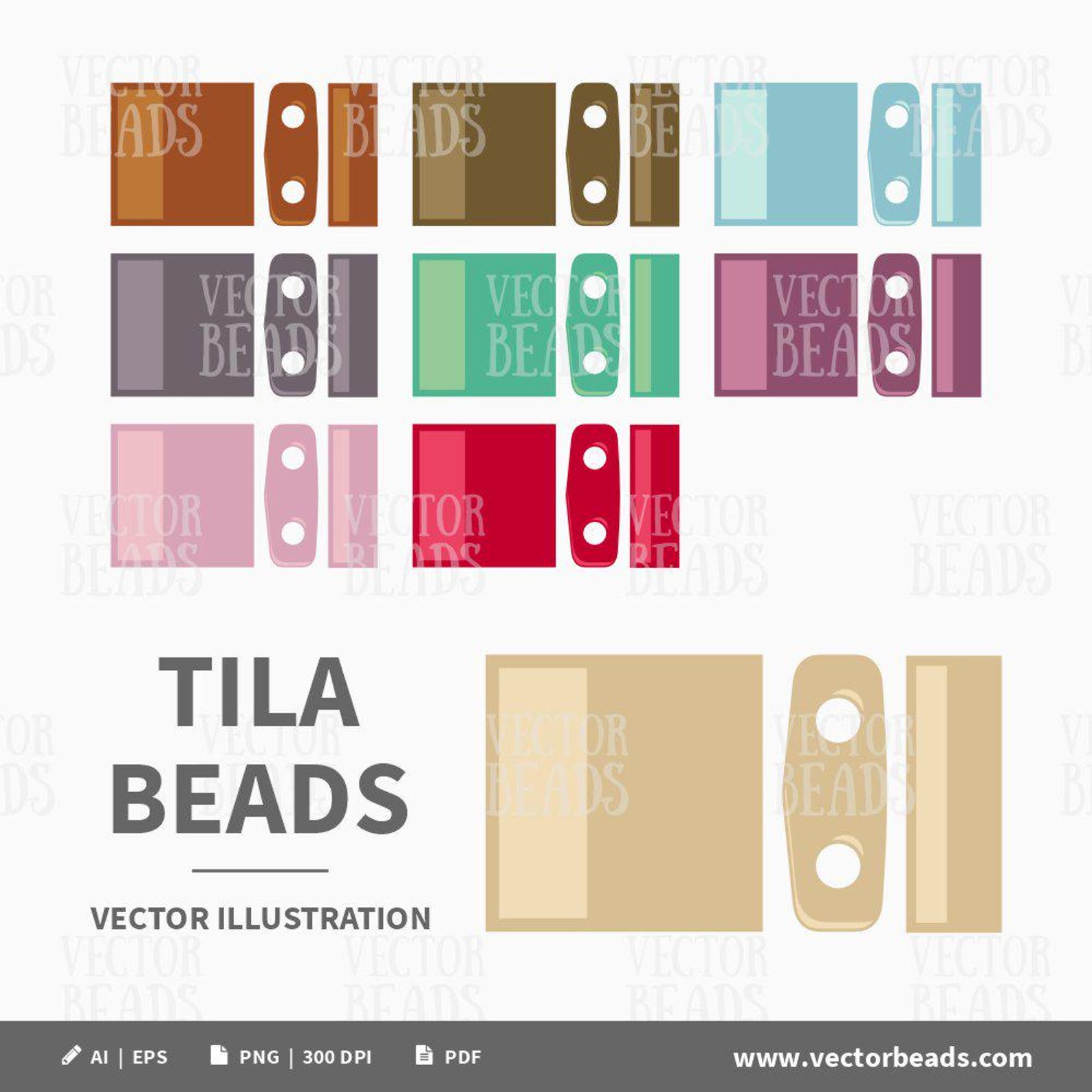 Vector Clip Art Set of Tila Beads for Creating Beading Charts - Instant ...