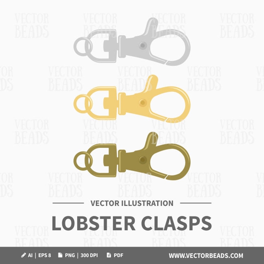 Vector Clip Art Set of Swivel Lobster Clasp - Instant Download - Etsy