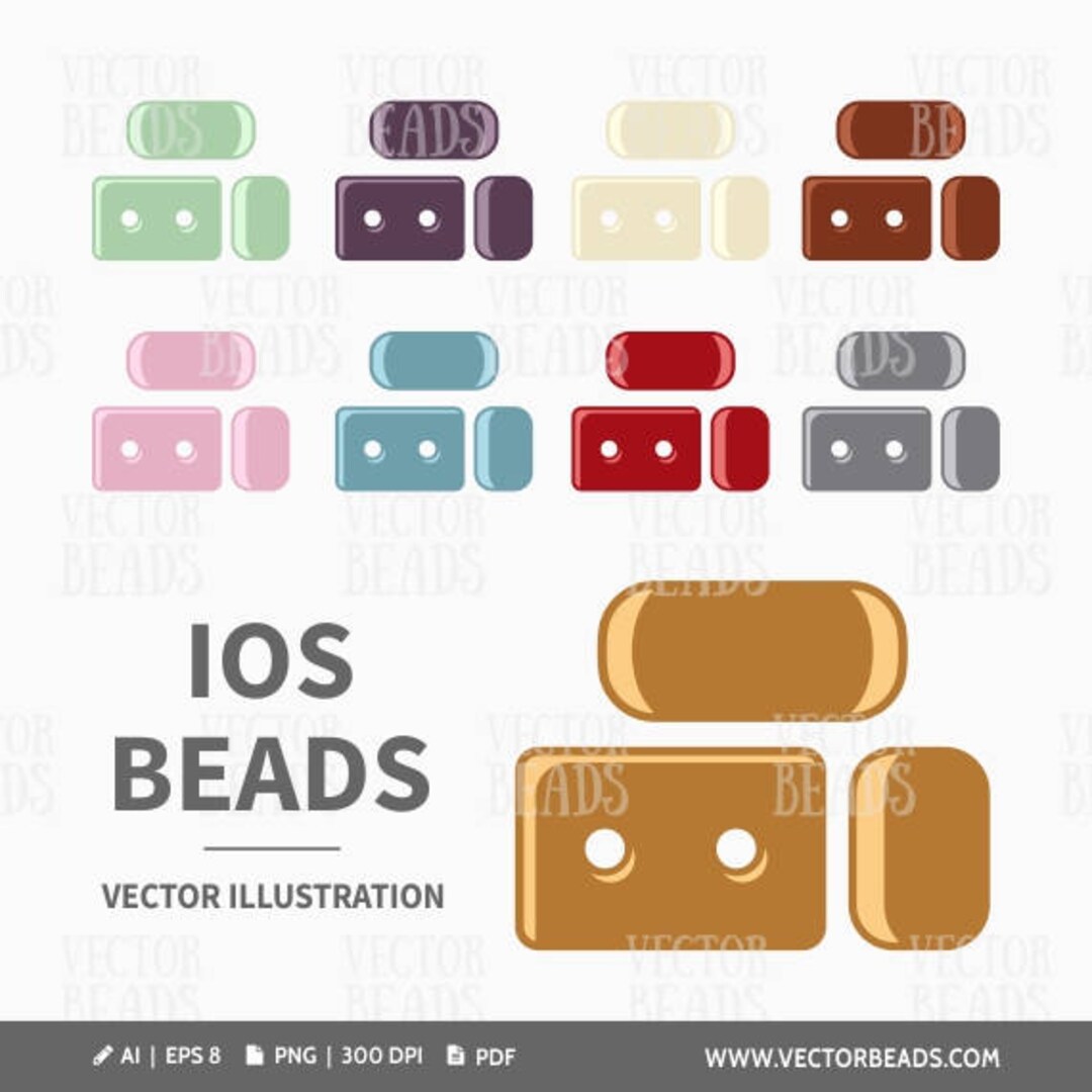 Vector Clipart Set of Ios Beads Instant Download - Etsy