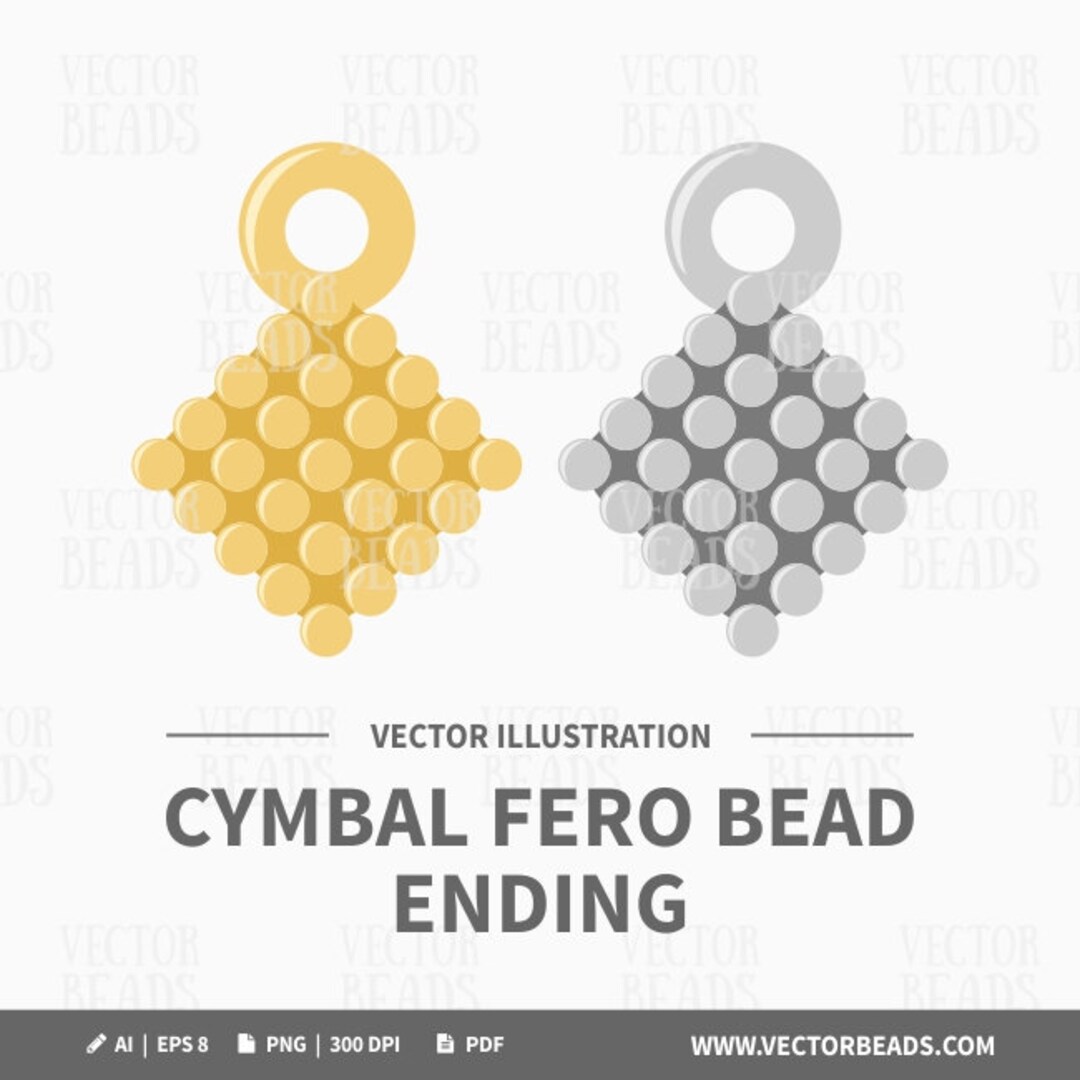Vector Clip Art Set of Cymbal Fero Bead Ending - Instant Download - Etsy