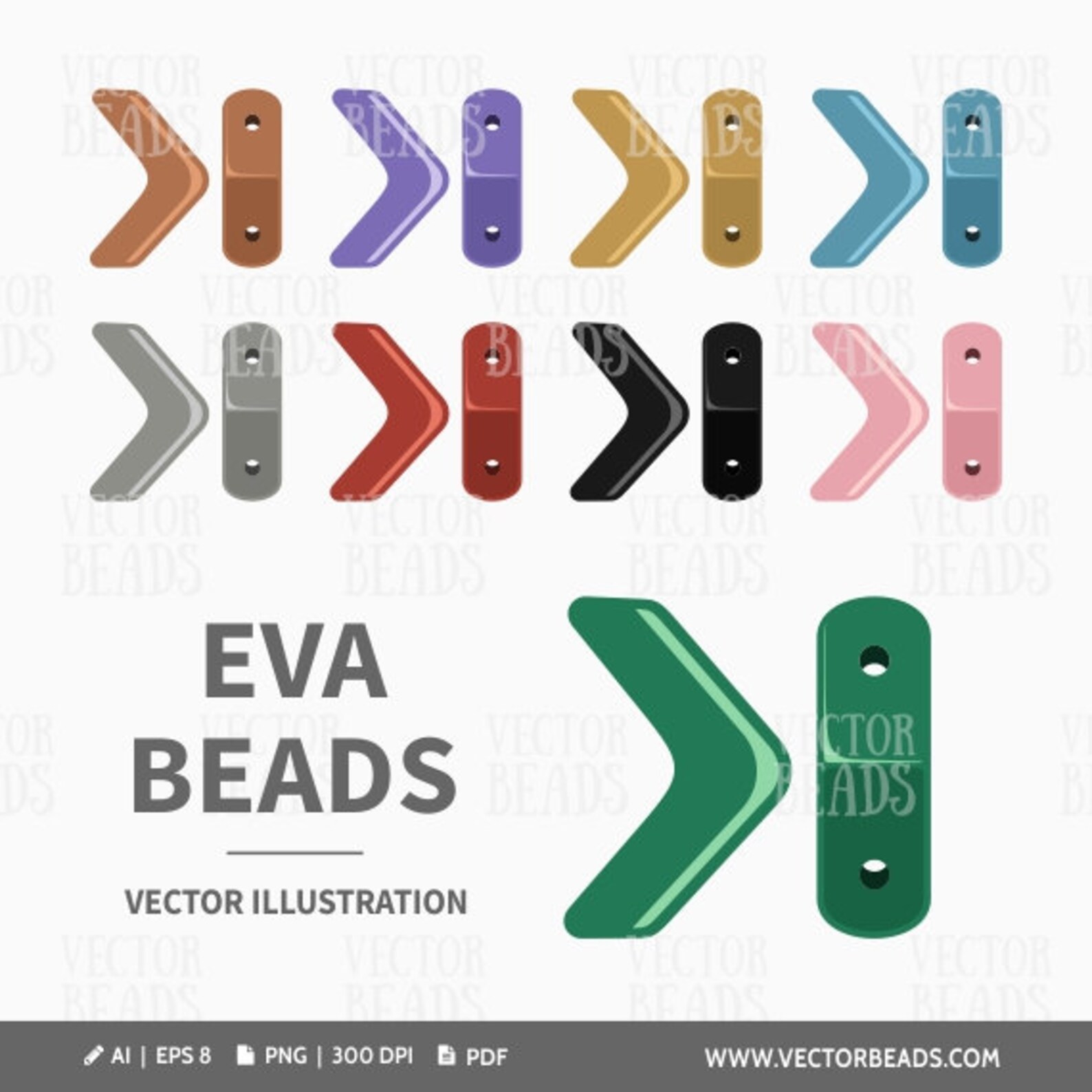 Vector Clipart Pack of Two-hole Eva Beads Instant Download - Etsy