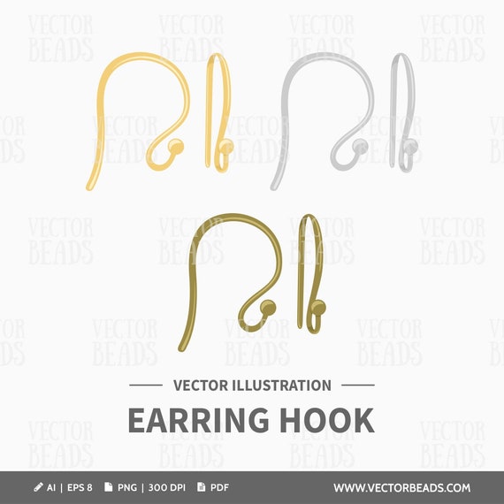 Clip Art Set of Earring Hook Instant Download | Etsy