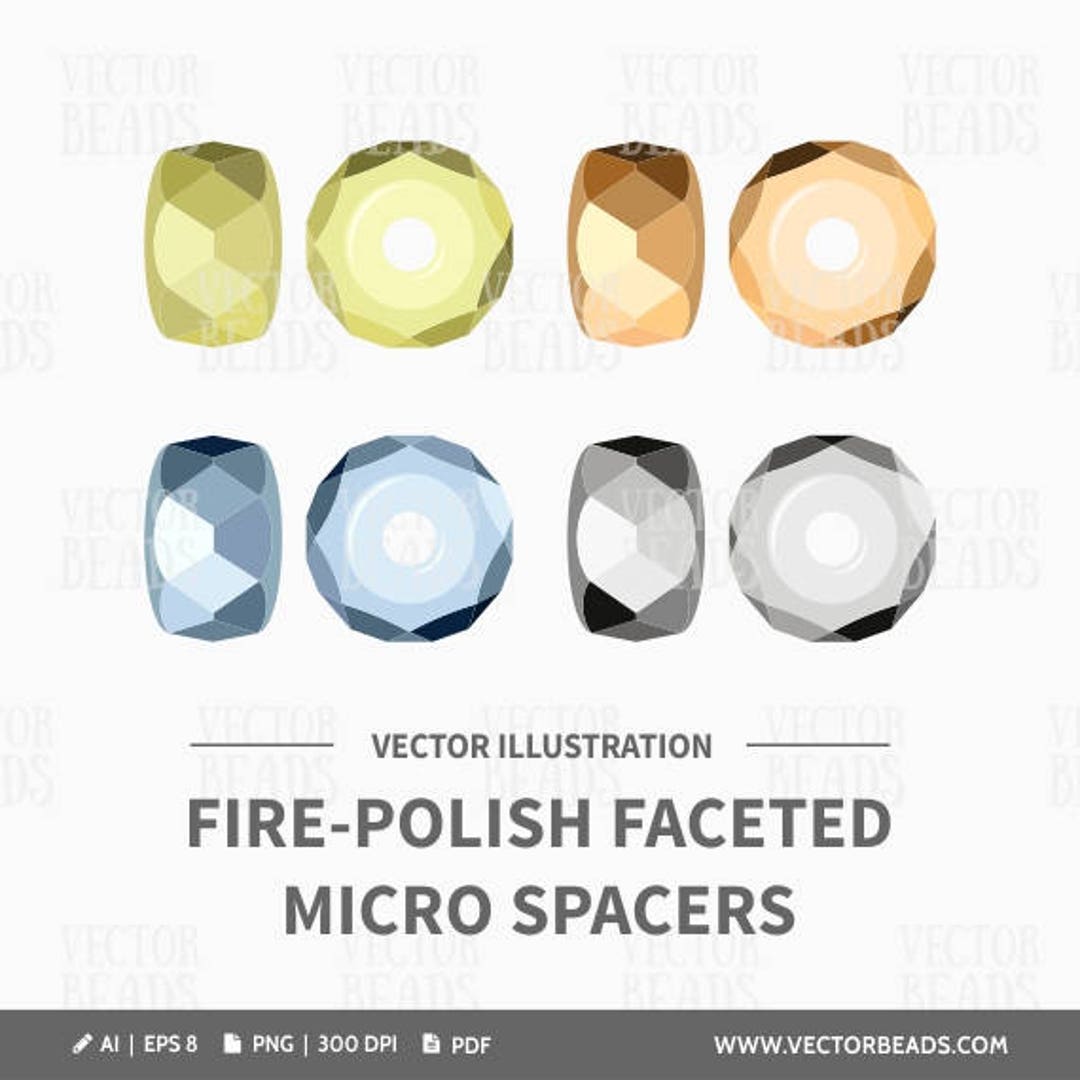 Vector Illustration of True2 Fire-polish Faceted Micro Beads Digital ...