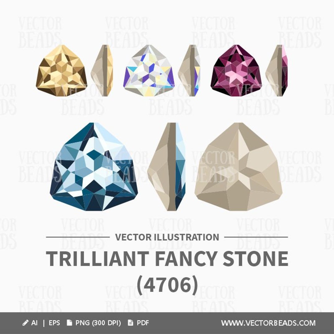 Vector Illustration of Trilliant Triangle Fancy Stone 4706 - Etsy