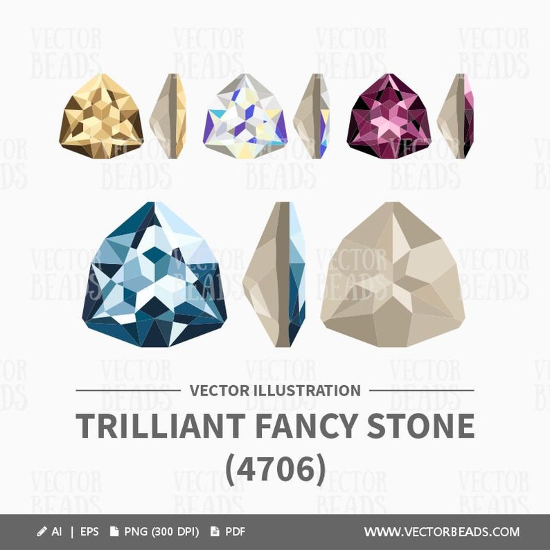Vector Illustration of Trilliant Triangle Fancy Stone 4706 - Etsy