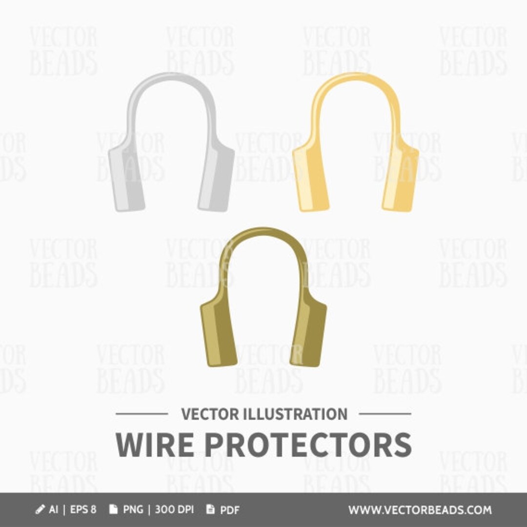 Vector Illustration of Wire Protectors - Jewellery Findings Digital ...