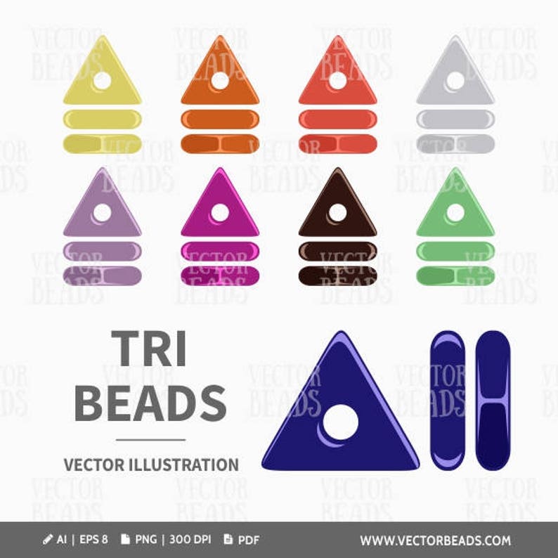 Clip Art Set of Tri-beads Beads Vector Graphics Instant Download - Etsy