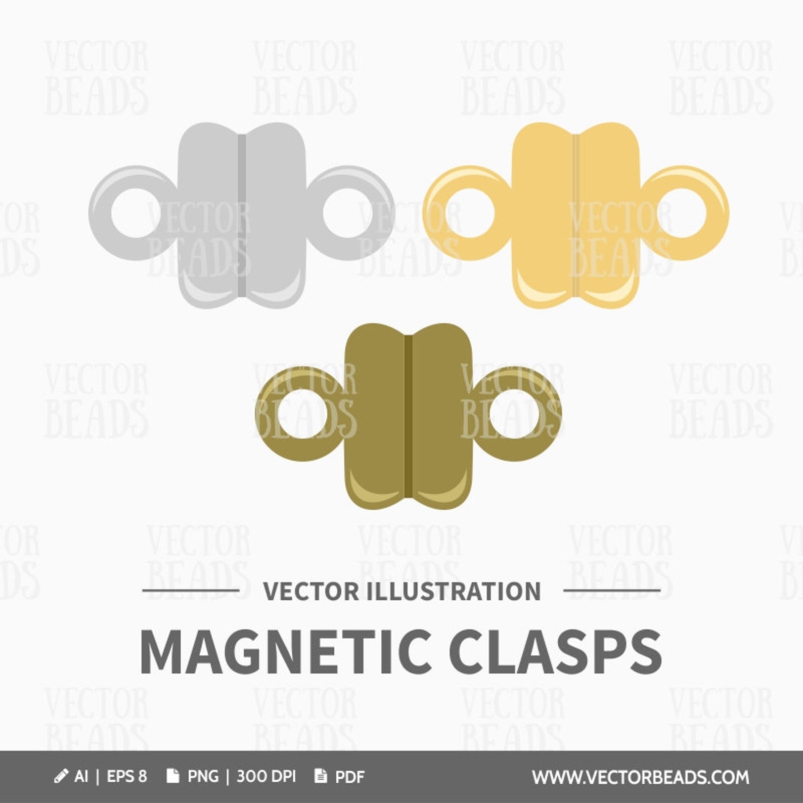 Vector Clipart Pack of Magnetic Clasps - Instant Download - Etsy