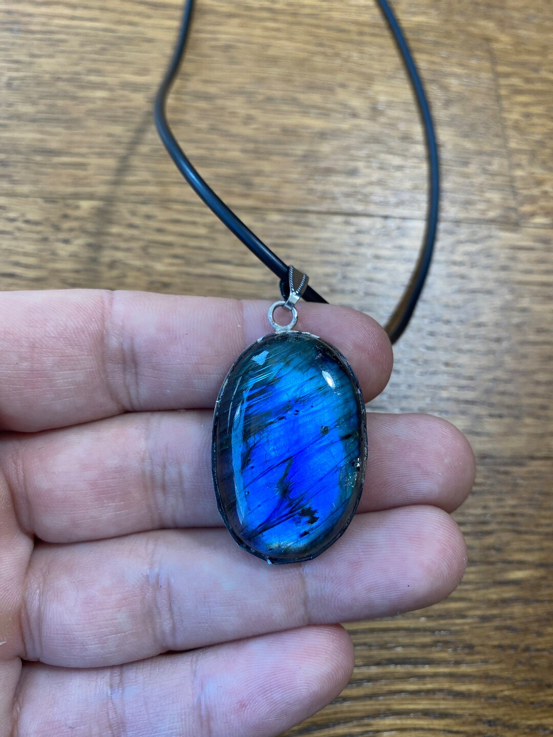 LABRADORITE NECKLACE Pendant Green Labradorite Natural Labradorite ...